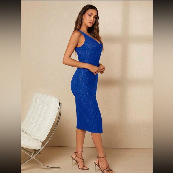 SHEIN | Dresses | Royal Blue Bodycon Dress Petite | Poshmark